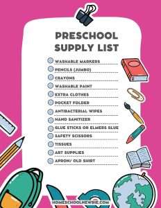 Preschool Supply List Breakdown: Classroom, Online, & Homeschool Lists ...